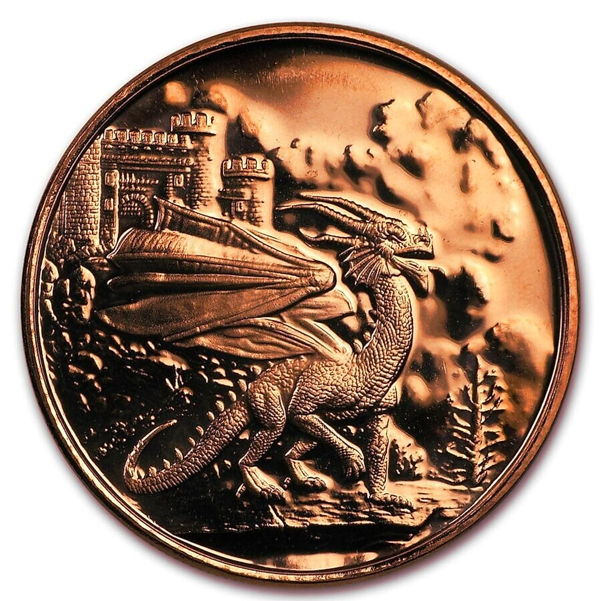 Welsh Red Dragon Celtic 1 oz Pure .999 Copper Round Bullion Coin in Capsule with COA by Heavenly Metals
