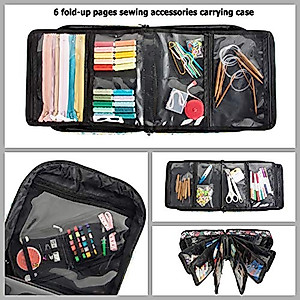 PACMAXI Sewing Machine Accessories Storage and Pad Set, Water-Resistant Floral Sewing Accessories Organizer