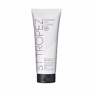 St.Tropez Gradual Tan Firming Lotion, Light/ Medium Shade, Sun Kissed Glow Self Tan Moisturizer, 5 Skincare Benefits, Vegan, Natural & Cruelty Free, 6.7 Fl Oz