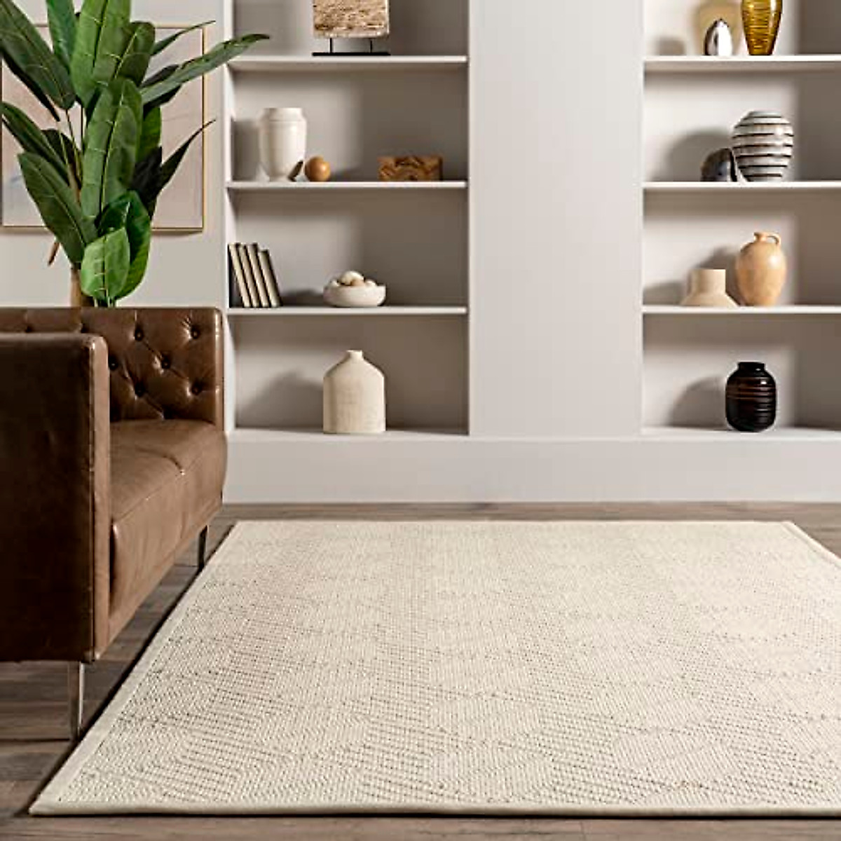 nuLOOM Natural Textured Suzanne Area Rug, 10x14, Cream