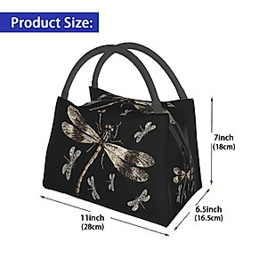 Dragonfly Lunch Box Women Bag Picnic Bags Animal Tote Insulated Portable Womens Lunch Bag Container Meal Bag