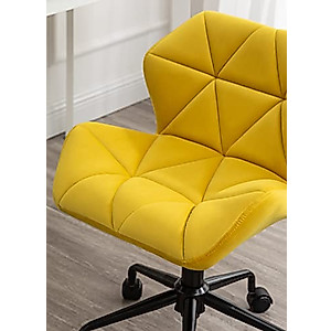 Roundhill Furniture Eldon Diamond Tufted Adjustable Swivel Office Chair, Yellow