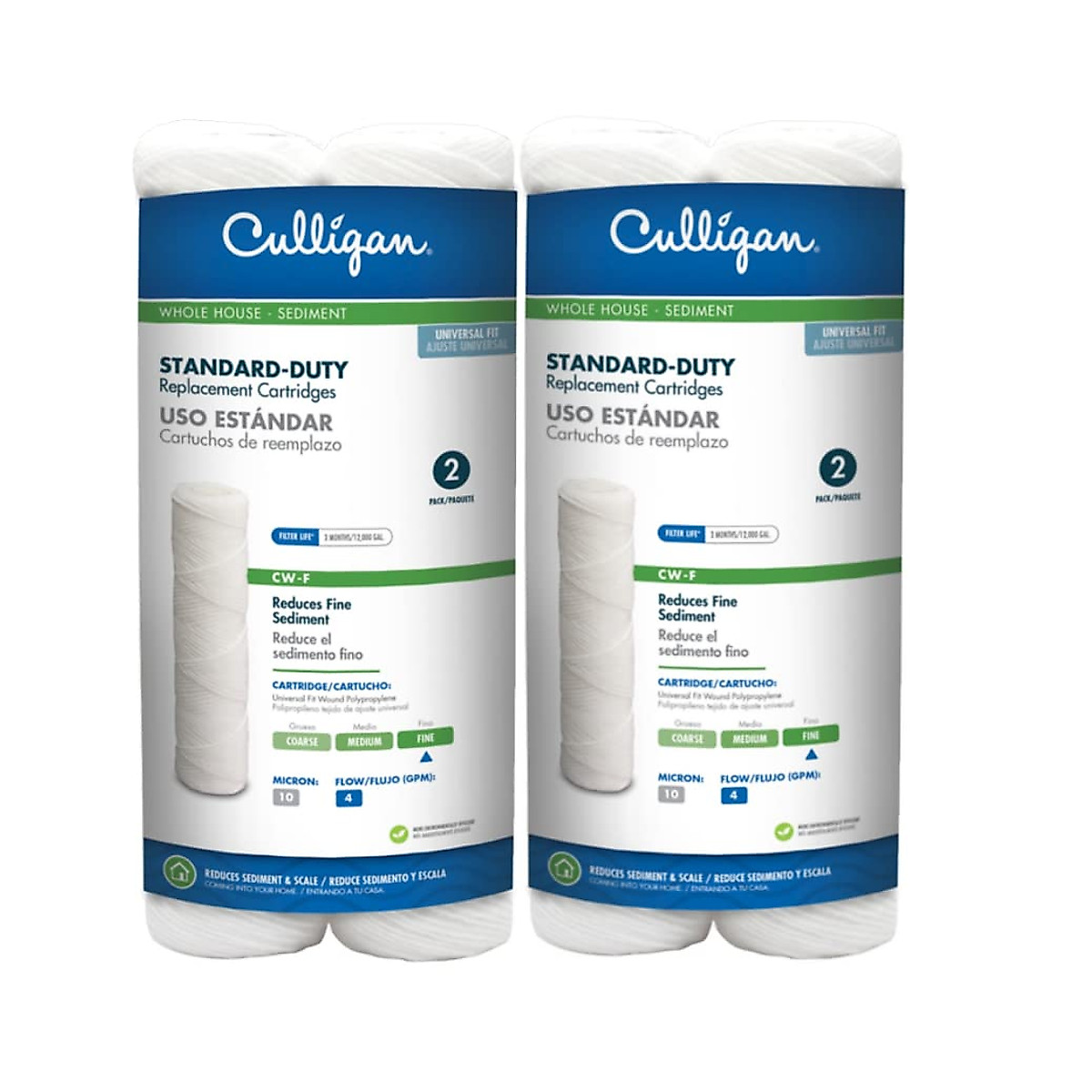 CW-F Sediment Replacement Cartridge Polypropylene Cord-Wound, 10 Micron (2 Pack)