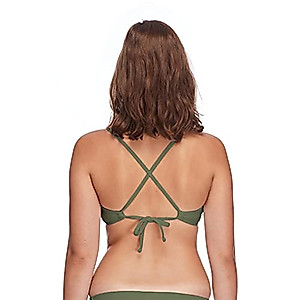 Body Glove Women's Standard Smoothies Solo Solid Underwire D, DD, E, F Cup Bikini Top Swimsuit, Cactus, D