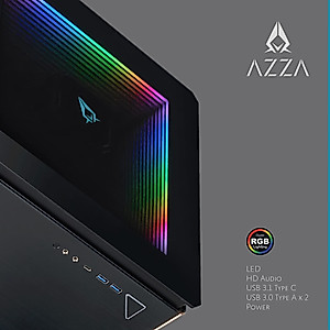 AZZA Regis 902 - Luxury Cube Case | Infinity RGB Panel | 3-Sided Tempered Glass | CNC Milled Aluminum Stand