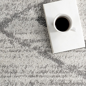 nuLOOM 2x12 Thigpen Contemporary Area Rug, Grey, Abstract Lines, Non-Slip Backing, Stain Resistant, For Bedroom, Dining Room, Living Room, Hallway, Office, Kitchen, Entryway