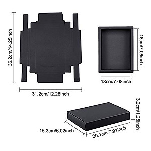 BENECREAT 10 Pack Kraft Paper Drawer Box 20x15x3cm Black Soap Jewelry Candy Snacks Boxes Small Gift Boxes for Wedding Party Favors and Festival Gift Packaging