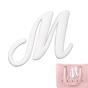 TOYMIS Decorative Lettering for Bogg Bag, Alphabet Letters Decor Letter Charms for Bogg Bag Accessories Alphabet 3D Letters for Personalizing Handbag DIY White (M)