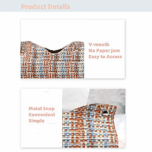 Tissue Box Cover, Rectangular PU Leather Weave Texture Napkin Paper towel Holder with Decor & Storage for Living Room, Dinner Tables, Countertops, Nightstands, Bathroom, Office, Hotel, Car and Outdoor