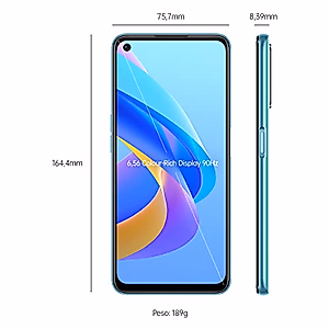 OPPO A76 Dual-Sim 128GB ROM + 4GB RAM (GSM only | No CDMA) Factory Unlocked 4G/LTE Smartphone (Glowing Blue) - International Version