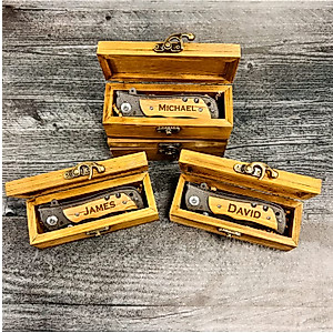 Engraved Mens Folding Knife with Box, Pocket Knife, Fathers Day, Christmas, Guy Gift, Husband, Gift For Dad