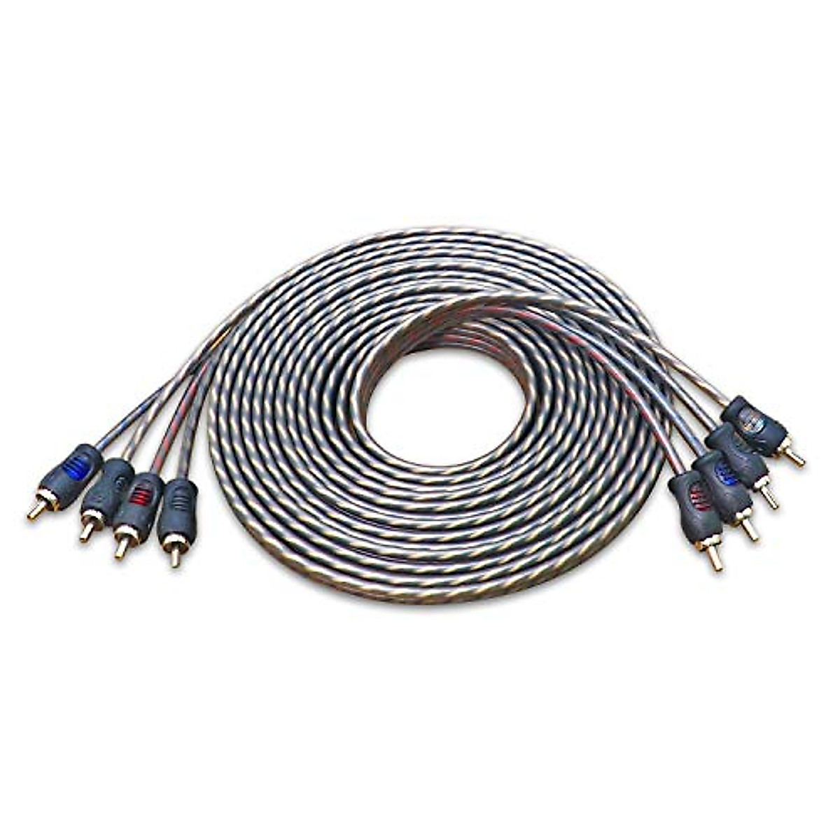 RECOIL RCI417 100% Oxygen Free Copper 17ft 4 Channel RCA Audio Cable Twisted Pair with Noise Reduction