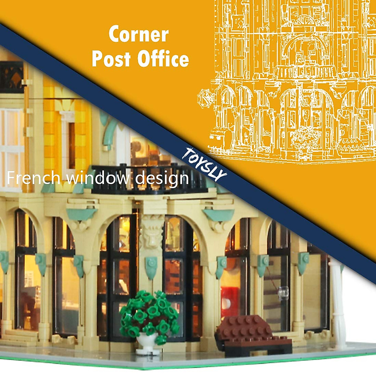 TOYSLY Street Corner Post Office MOC Building Blocks and Engineering Toy, Construction Set to Build, Model Set and Assembly Toy for Teens and Adult 4004Pieces