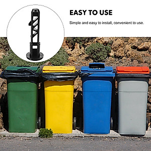 CLISPEED Trash Can Lid Hinged Pins, 4pcs Plastic Wheeled 120L Trash Can Hinged Pins Outdoor Garbage Can Recycling Bin Universal Sturdy Plastic Plug Connection, 9.00X3.10X3.10CM, Black, 551113S84UB6U