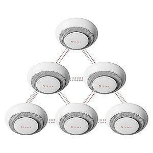X-Sense Wireless Interconnected Combination Smoke and Carbon Monoxide Detector with Large Silence Button, Over 820 ft Transmission Range, XP01-W, 6-Pack