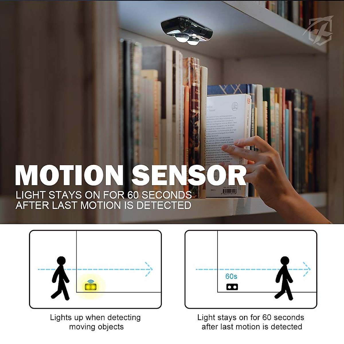Xprite LED Safe Lighting Kit, 6PCS 12 Inch Linkable Light Bars + Motion Sensor Activated + 39" Extension Cables Wire, for Under Cabinet Gun Safe Locker Closet Counter Showcase, 5000K Daylight
