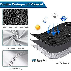 Zhadongli Art Outdoor Furniture Covers, Patio Table Covers, Waterproof, Anti-UV Outside Sectional Sofa Set Covers with Windproof Buckle Strap and Adjustable Drawstring 84" Lx52 Wx28 H