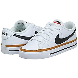 NIKE Women's Court Legacy Sneaker, White/Desert Ochre/Team Orange/Black, 8
