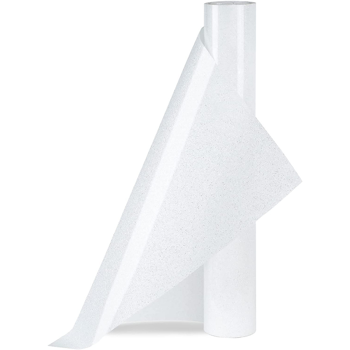 HTVVETUR Glitter White Heat Transfer Vinyl - 12" x 9ft Iron on Vinyl HTV Vinyl for Shirts, Cameo - Easy to Cut & Weed for Heat Vinyl Design (J001-9ft)