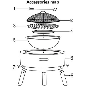 LEAYAN Garden Fire Pit Portable Grill Barbecue Rack Outdoor Fire Pits Fire Bowl, Magnesia Barbecue Grill, for Outdoor Garden Fire Pit Heating/Barbecuing, Garden Terrace for Camping Backyard, White