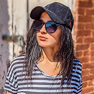 ATZI Corduroy Hat Women Men Baseball Cap Fathers Day Classic Casual Everyday Vintage Trendy Low Profile Prep Golf Fashion Stylish 6 Panel Curved Visor Bucket Adjustable Strap - Black