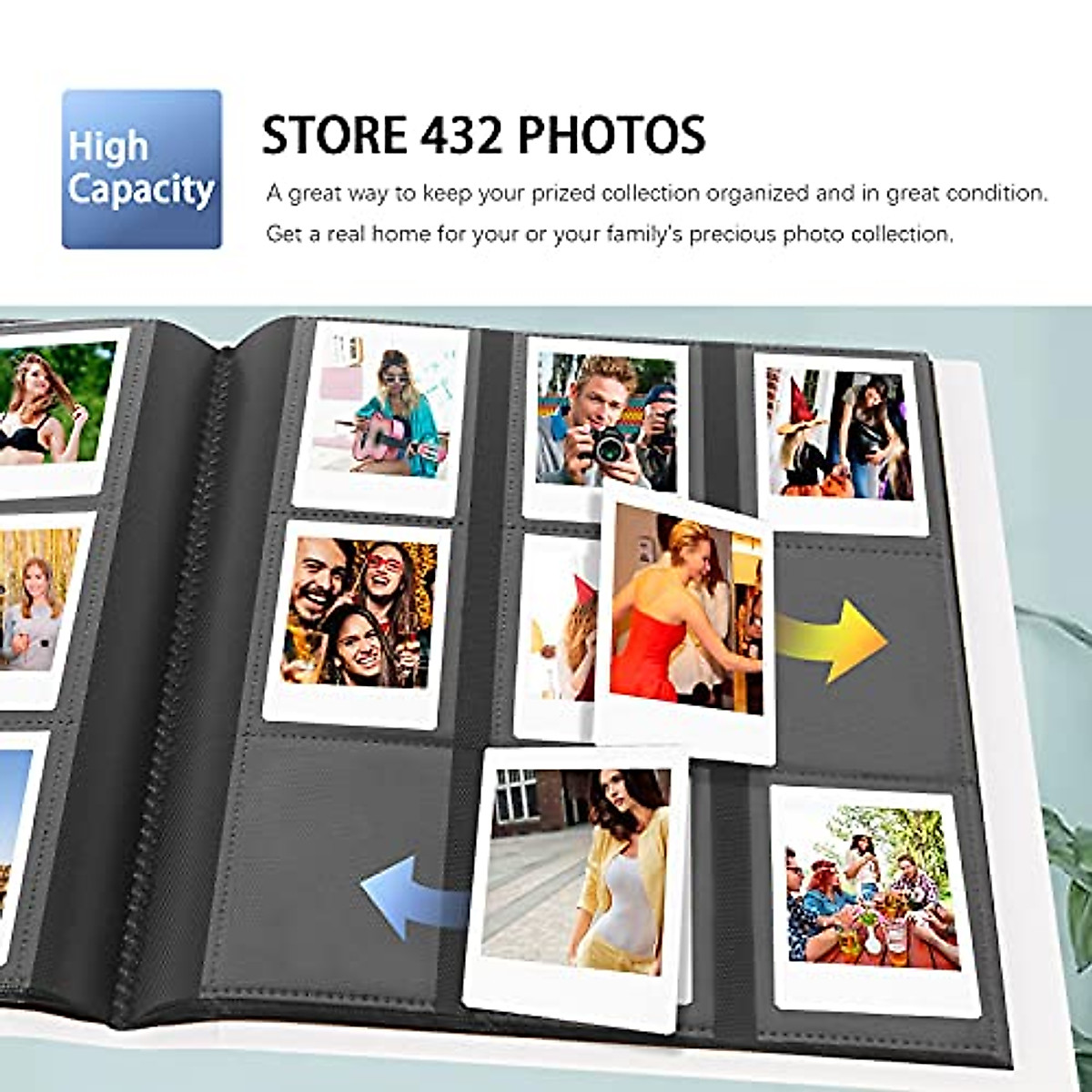 432 Pockets Photo Album for Fujifilm Instax Mini Camera, Polaroid Snap PIC-300 Z2300 Instant Camera, 2x3 Photo Album Book for Fujifilm Instax Mini 11 12 9 Evo 90 70 40 8 7 LiPlay Instant Camera(White)