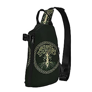 Ykklima Norse Viking Goddess Wiccan Wicca Pagan Sling Backpack Rope Crossbody Shoulder Bag for Men Women Travel Hiking Outdoor Daypack