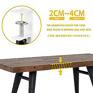 Under Desk Cable Management Tray 2 Packs, 40 cm Under Desk Cord Organizer with Clamp Mount System for Wire Management, Metal Wire Cable Holder for Desks, Offices and Kitchens, No Need to Drill Holes