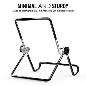 MoKo Foldable Tablet Stand, Adjustable Portable Metal Holder Cradle for 9-12.9" Tablets, Compatible with iPad Pro 11/12.9 2022, iPhone 14/14 Plus/14 Pro Max,Fit with Steam Deck, Black