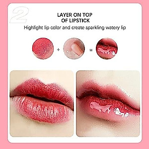 3 Pcs Plumping Lip Oil, Hydrating Lip Glow Oil, Plumping Lip Gloss, Tinted Lip Oil Balm, Long Lasting Transparent Moisturizing Lip Oil Gloss, Natural Lip Plumper Gloss Make Lips Fuller(01+12+15)