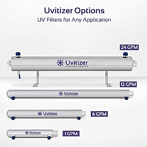 Ultraviolet UV Light – 12 inch Filter Housing & 10” Bulb – for Under Sink and Reverse Osmosis Systems – 1 GPM – UVITIZER