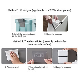 3L Portable Kitchen Compost Bin with Lid, Wall Mounted Design, Easy Storage, No More Mess, PP Material for Bathroom Kitchen (Blue)