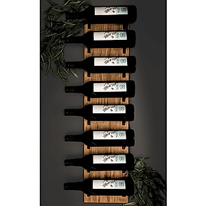 Blue River Goods Wine Rack Wall Mounted | 8 Bottle Storage | Wooden Wine Rack for Wall Wine Rack Display | Wall Mount Wine Rack with Black Brackets | Wall-Mounted Wine Racks | Wall Mounted Wine Racks