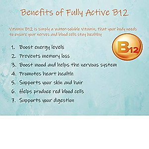 Doctor's Best Fully Active B12 1500 Mcg, Supports Energy, Mood, Circulation, Non-GMO, Vegan, Gluten Free, 180 Count