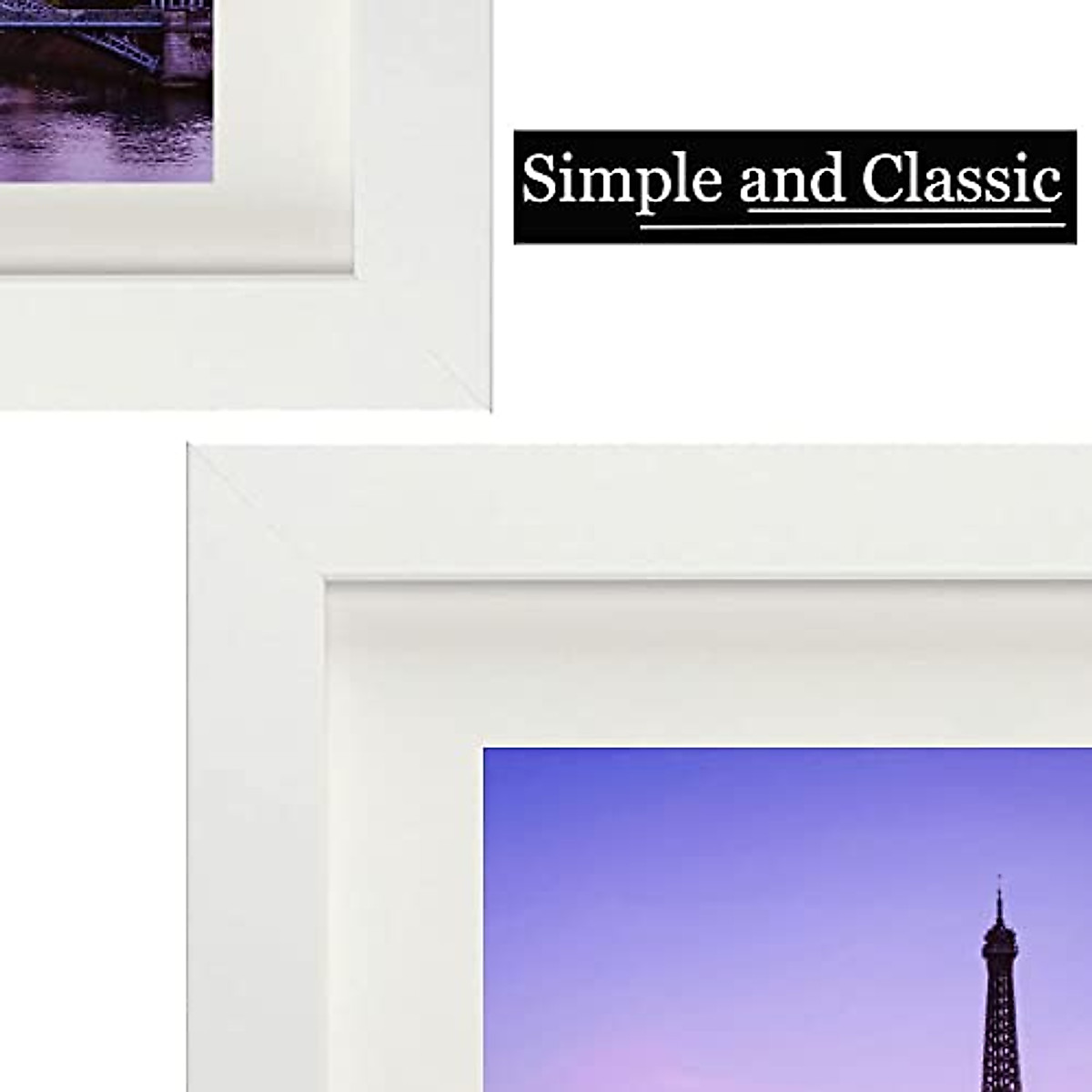 RUN HELIX Picture Frames 8 by 10 Set of 4, Display5x7 with Mat or 8x10 Without Mat, Picture Poster Frame, Picture Frames Collage Wall Decor with HD Plexiglass for Table Top,White