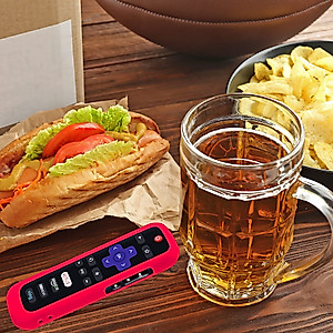 4 Pack Remote Case, Battery Cover for TCL Roku Smart TV Steaming Stick Remote, Silicone Protective Controller Universal Sleeve Skin Glow in the Dark Green Blue Purple Red