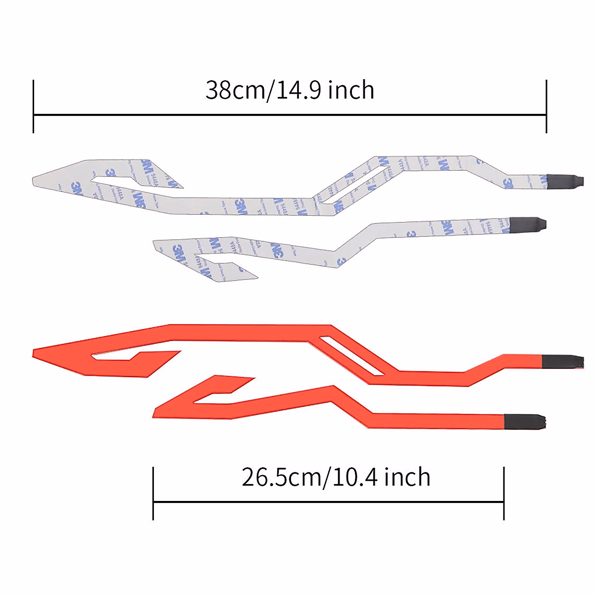 JIGUOOR 4PCS Motorcycle Helmet Light, Night Riding Signal Helmet EL Light, 3 Mode Led Helmet Light Strip Decoration Accessories Kit for Motorcycle (Red,Battery Powered)