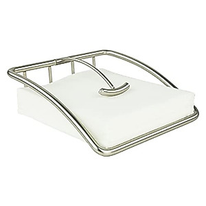 Spectrum Diversified Euro Holder, Flat Standing Weight Arm Modern Kitchen Organization Stand & Paper Cocktail Napkins Dispenser, Satin Nickel