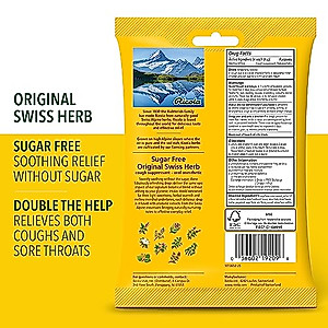 Ricola Sugar Free Original Natural Herb Cough Drops, 19 Count, Cough Suppressant & Throat Relieving Drops with Naturally Sourced Menthol, Pleasing Taste for Coughs & Throat Irritation Symptom Relief