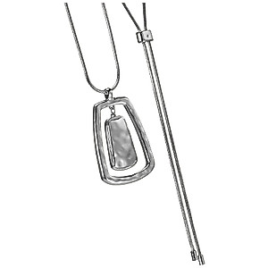 Nine West Women's Silvertone Adjustable Pendant Necklace, 36" L