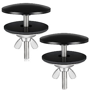 2 Pieces 2 Inch Kitchen Sink Hole Cover Faucet Hole Cover Stainless Steel Kitchen Sink Tap Hole Plate Stopper Cover Blanking Metal Plug (Black)