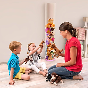 VG1M Stuffed Animal Storage Tube,Stuff Animal Organizer,Stuffed Animal Zoo Storage, PET Transparent Bucket with Zipper for Kids Toy Organizer,Large Toy Storage Box with Lid