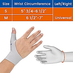 Willcom Wrist Thumb Support Brace Elastic Liner 2 PCS Soft Hand Thumb Lightweight Compression Sleeve Protector for Arthritis, Tendonitis, Tenosynovitis, Pain Relief, Sprains, Sports Bandage Wrap (M)