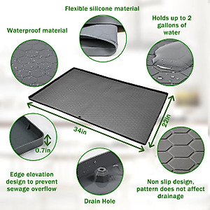 Under Sink Organizers with Drain Hole - Silicone Mat - Perfect for Kitchen and Bathroom Organization and Storage