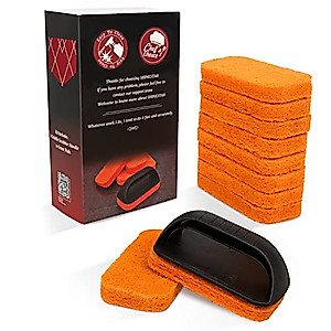 SHINESTAR 11-Piece Griddle Cleaning Kit for Blackstone, Flat Top Grill Cleaner - 10 Scrubber Pads and 1 Handle
