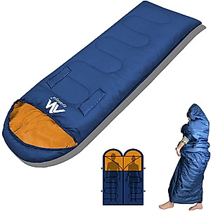 Sleeping Bags for Adults, AYAMAYA Backpacking Sleeping Bag Lightweight Compact Wearable Sleeping Bags with Arm Holes,2 Double Person Camping Gear for Cold Weather Hiking Family 3 Season