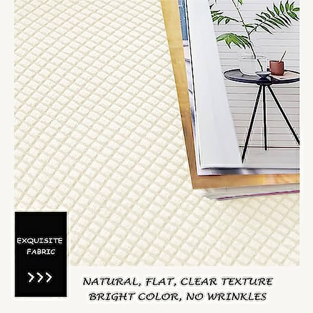 KCCRHIN Checkered Pattern Chair Cover Set of 1/2/4/6 Shell Chair Cover Elastic Thickened Seat Cover Modern Jacquard Chair Cover Curved Back Chair Slipcover for Dining Room Bar,White 6pcs