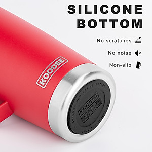 koodee 20 oz Insulated Coffee Mug with Lid and Handle, Stainless Steel Double Wall Vacuum Camping Mug Travel Coffee Tumbler (Canyon Red)