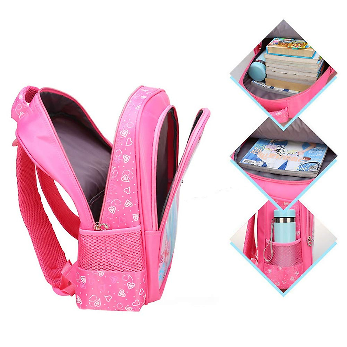 MY L. Pony Backpacks Bookbag Cute Pony Princess Style School Book Waterproof Multi Storey Bags