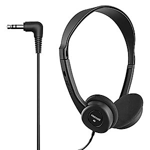Maxell - 190319 Stereo Headphones - 3.5mm Cord with 6-Foot Length - Soft Padded Ear Cushions, Adjustable Headband for Comfort - Sleek, Lightweight, Wired for Reliable Connection – Black